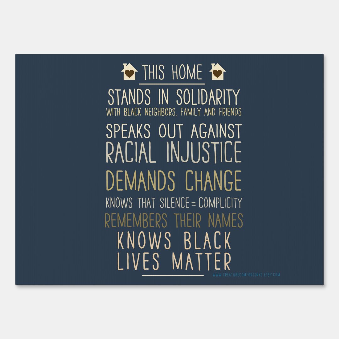 This Home Stands in Solidarity With BLM Yard Sign | Zazzle