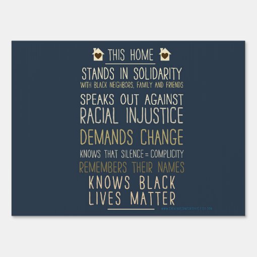 This Home Stands in Solidarity With BLM Yard Sign | Zazzle