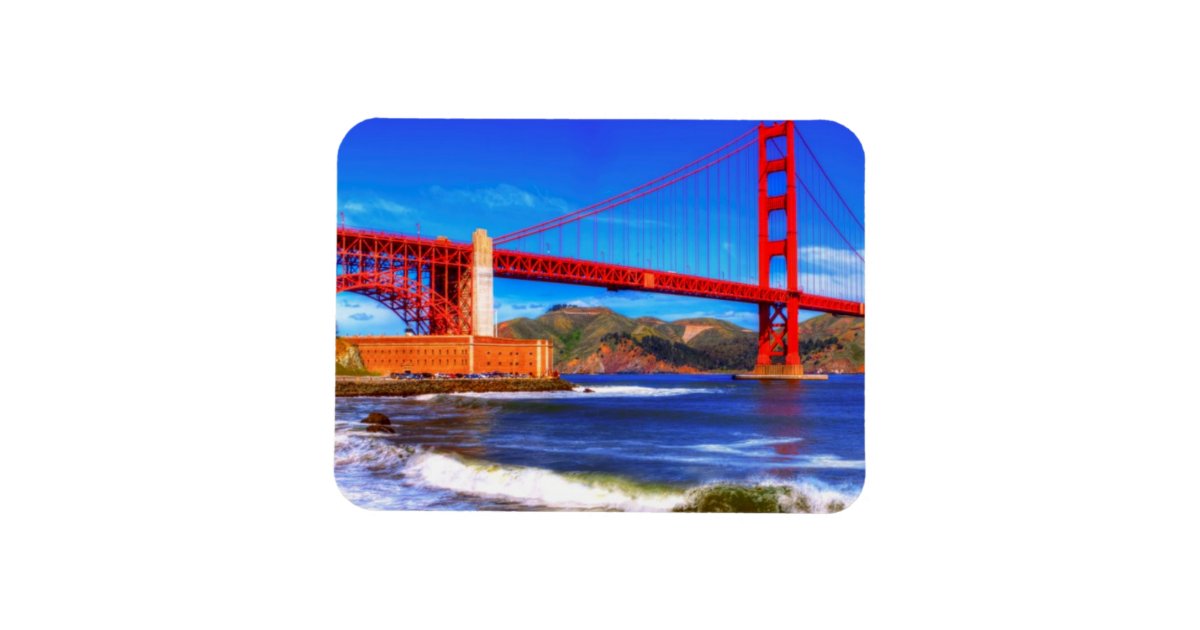This is a 3 shot HDR image of the Golden Gate Magnet | Zazzle