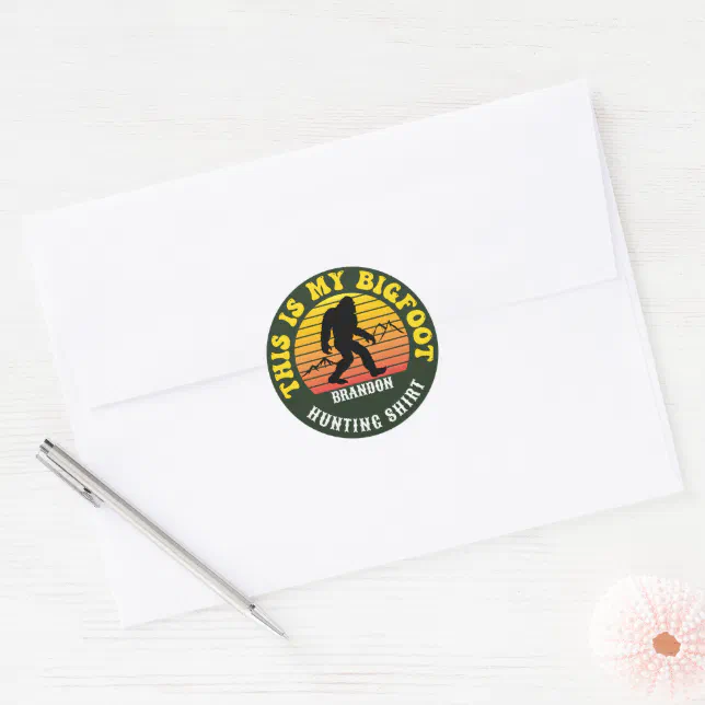 This is My Bigfoot Hunting Shirt Classic Round Sticker | Zazzle