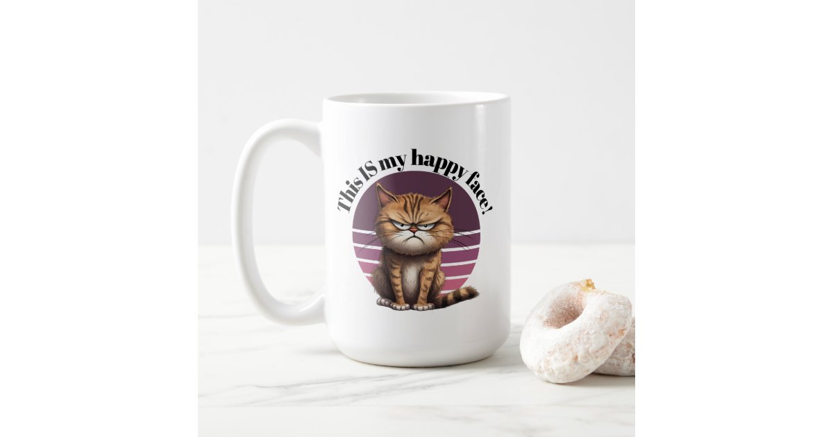 This IS My Happy Face! Grumpy Cat Coffee Mug | Zazzle