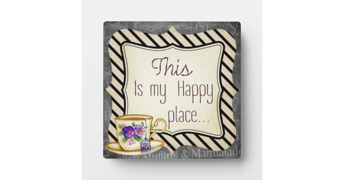 "This is My Happy Place" retro motivation poster, Plaque | Zazzle