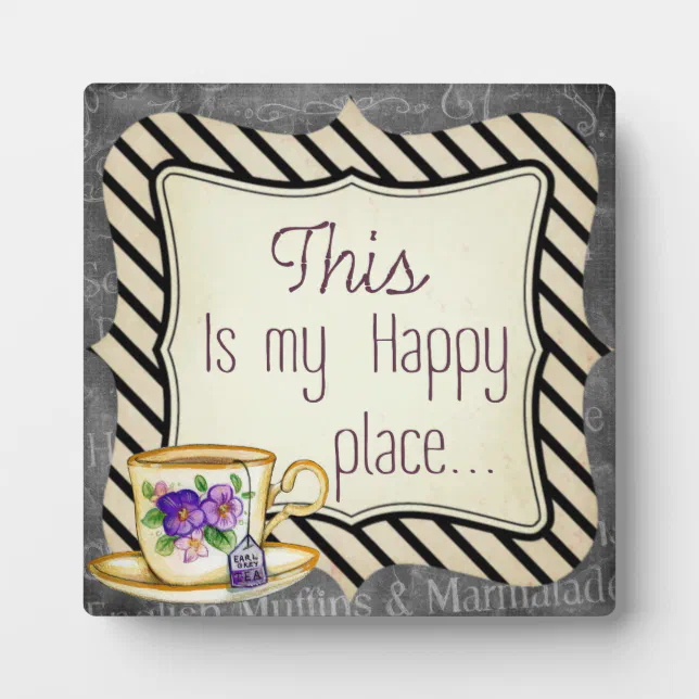 "This is My Happy Place" retro motivation poster, Plaque | Zazzle