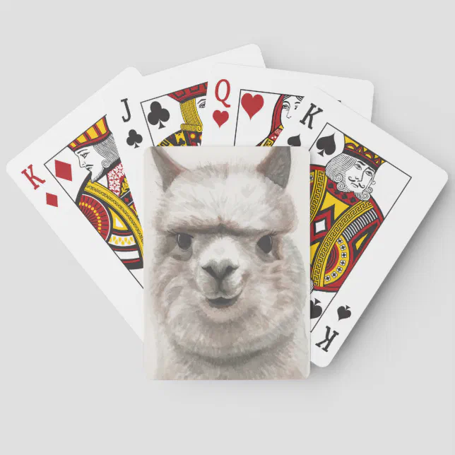 This Is My Poker Face Alpaca Cards Llama Smile | Zazzle