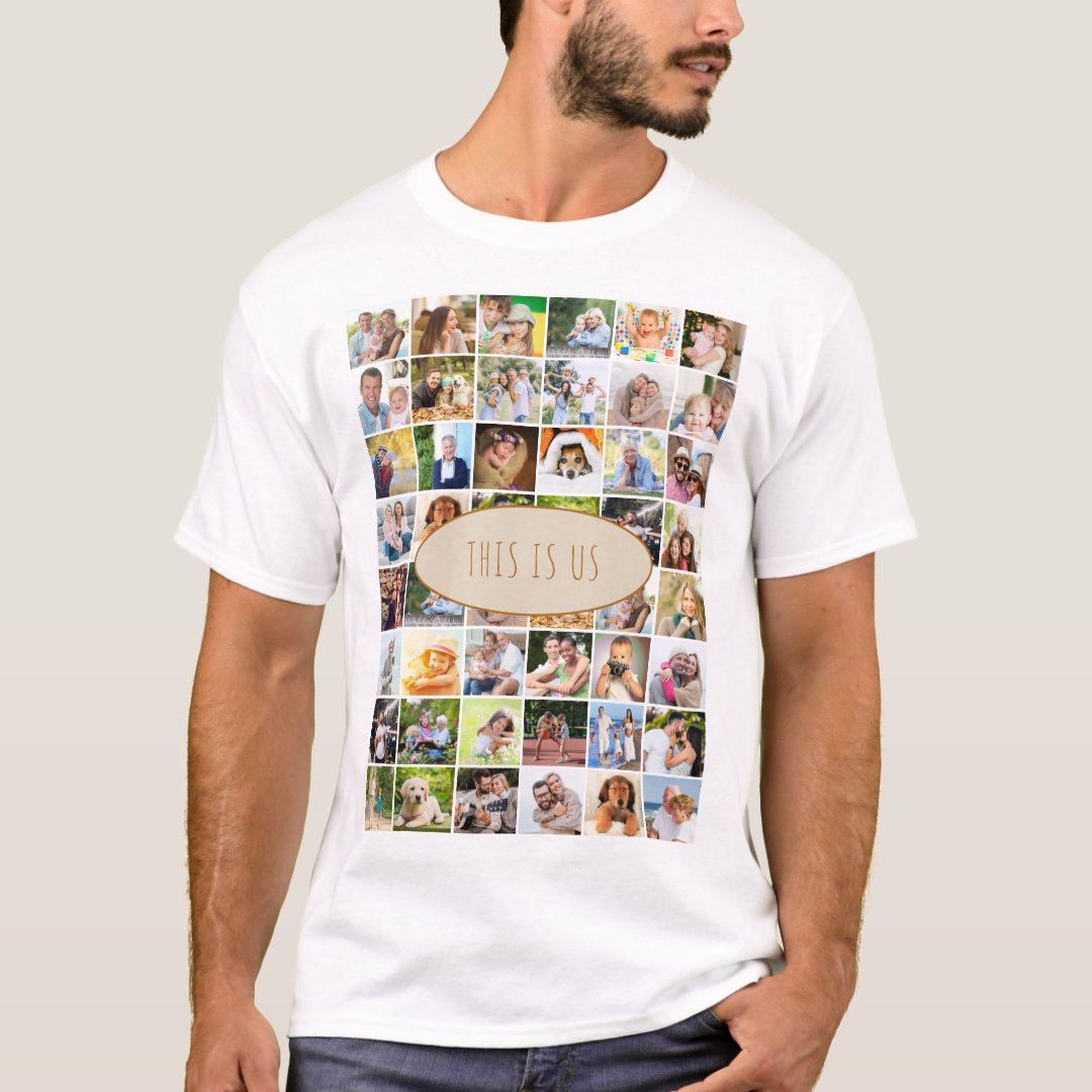 This is Us 40 Photo Collage Family Reunion T-Shirt | Zazzle