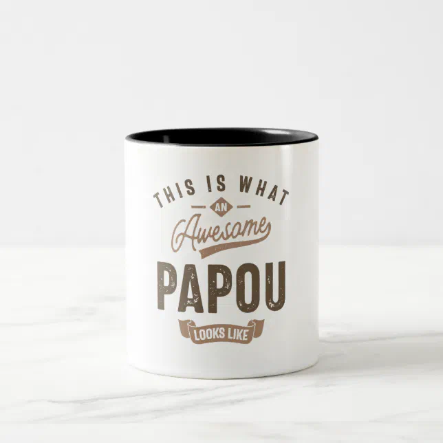 This is What an Awesome Papou Looks Like Two-Tone Coffee Mug | Zazzle