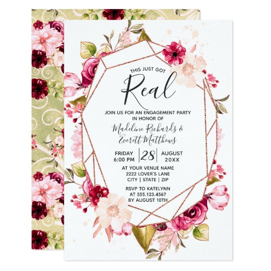 This Just Got Real Engagement Party Invitations | Zazzle.com