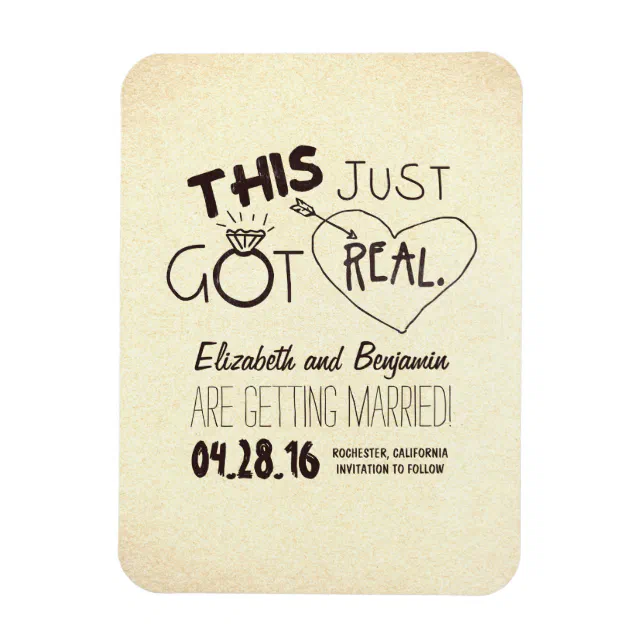 this just got real funny save the date magnet | Zazzle