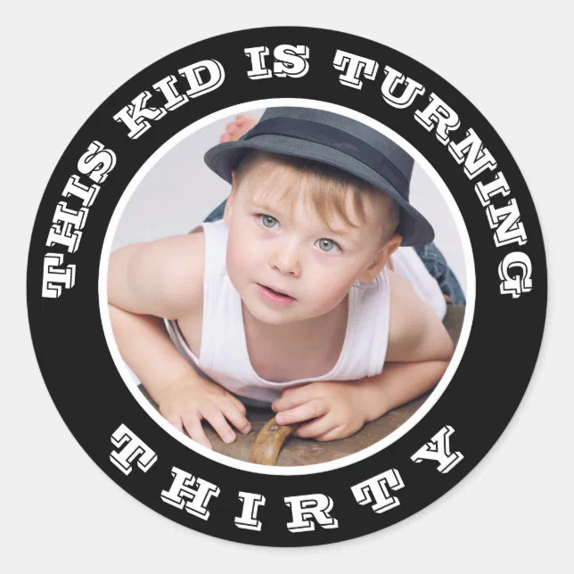 This Kid's Turning Old! Custom Birthday Age Classic Round Sticker | Zazzle