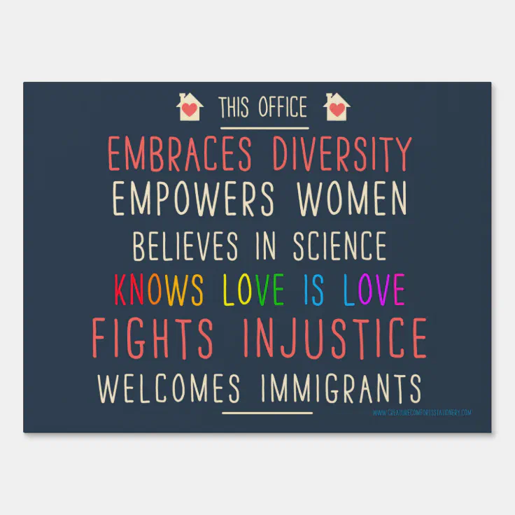 This Office Embraces Diversity Yard Sign | Zazzle
