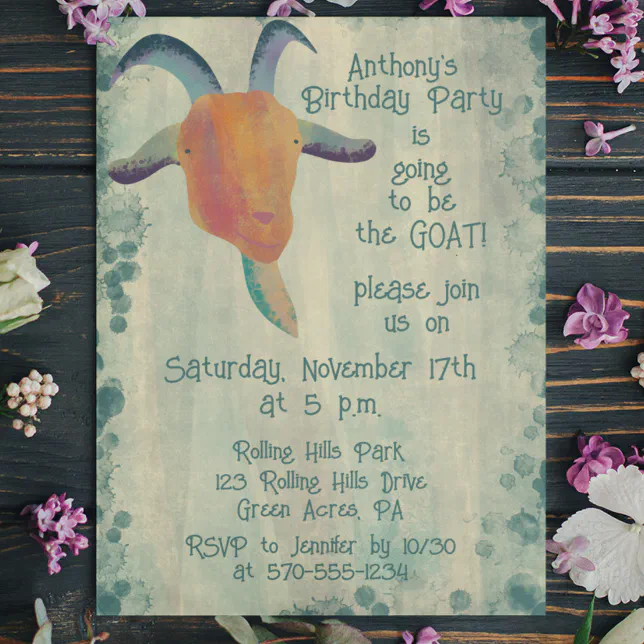 This Party is Going to Be the GOAT Invitation | Zazzle