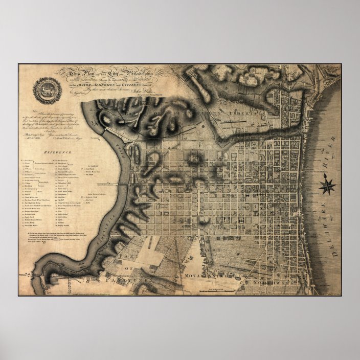 This Plan of the City of Philadelphia - 1797 Poster | Zazzle.com