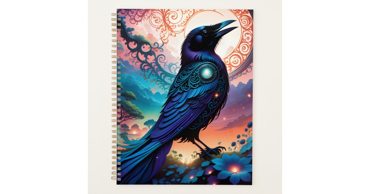 This raven silhouette illustration is simply gorge planner | Zazzle