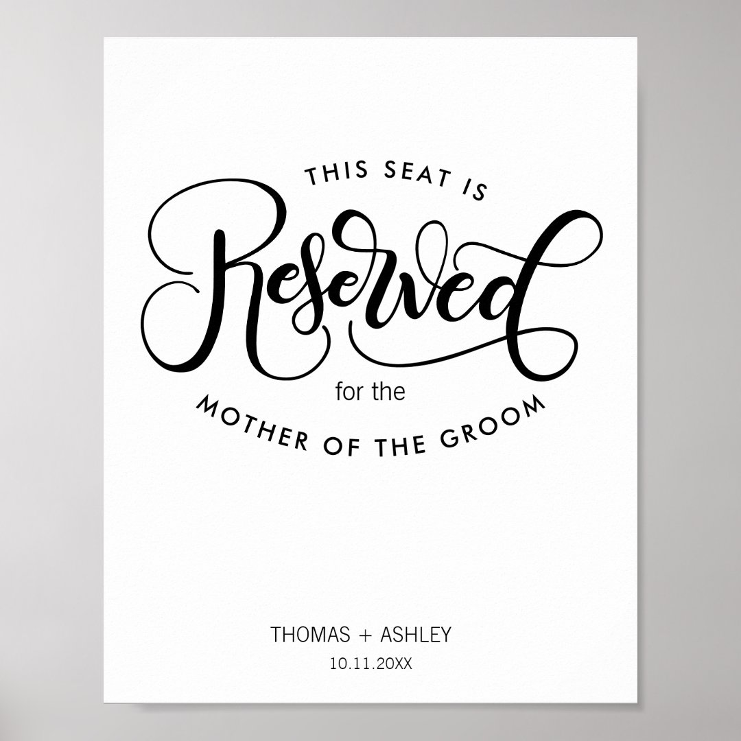 This seat is reserved for - Personalized Poster | Zazzle