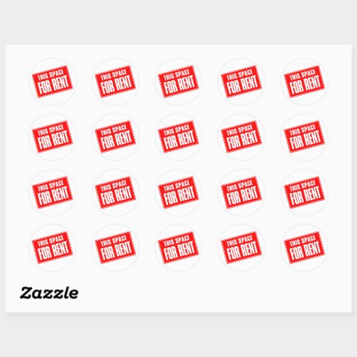 This Space For Rent Classic Round Sticker | Zazzle