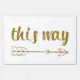 This Way Arrow Gold Glitter Sparkle Sign Small | Zazzle
