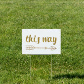 This Way Arrow Gold Glitter Sparkle Sign Small | Zazzle