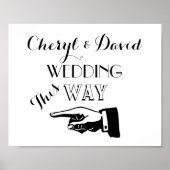 This Way Hand Pointing Custom Wedding Sign | Zazzle