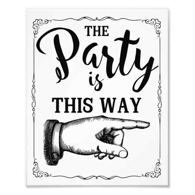 This way party wedding sign right arrow | Zazzle