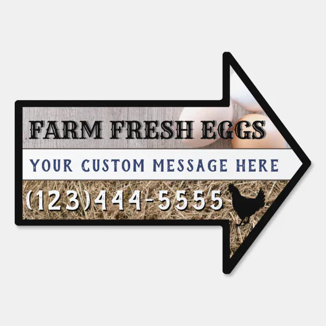 This Way Poultry Fresh Eggs Farmer's Market Sign | Zazzle