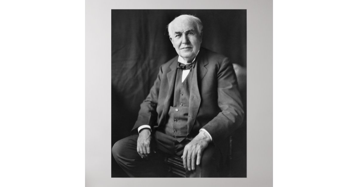 Thomas Alva Edison Portrait Poster | Zazzle.com