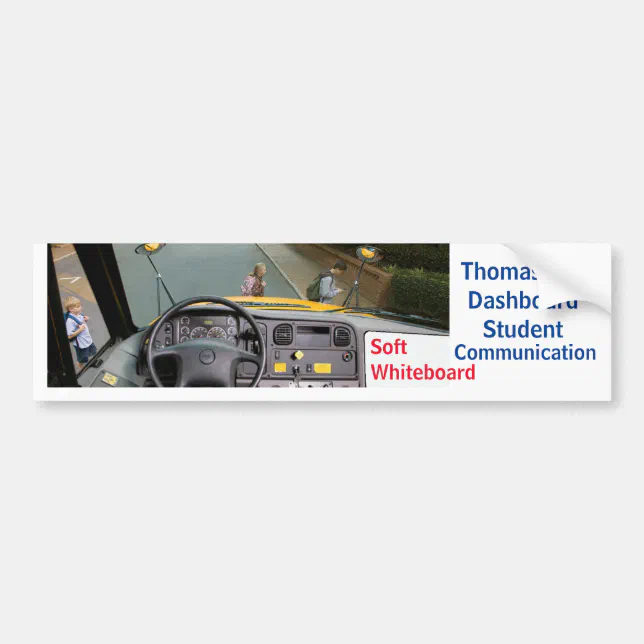 Thomas Bus Dashboard Whiteboard sign Bumper Sticker | Zazzle