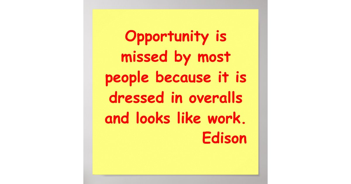 Thomas Edison quote Poster | Zazzle