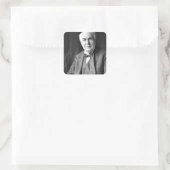 Thomas Edison Square Sticker | Zazzle