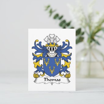 Thomas Family Crest Postcard | Zazzle