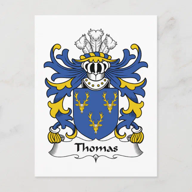 Thomas Family Crest Postcard | Zazzle