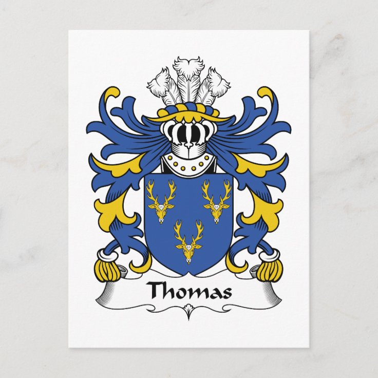 Thomas Family Crest Postcard | Zazzle