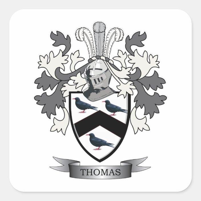 Thomas Family Crest Square Sticker | Zazzle.com