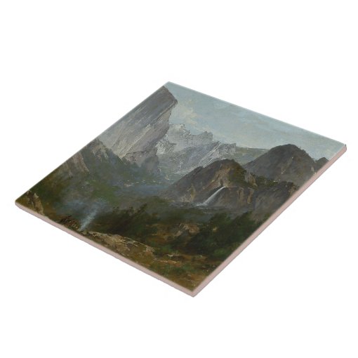 Thomas Hill - Indians at Campfire, Yosemite Valley Ceramic Tile | Zazzle