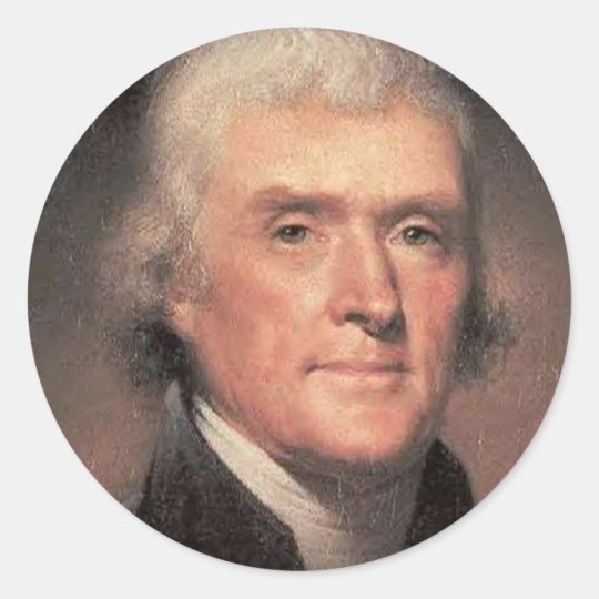 Thomas Jefferson Classic Round Sticker | Zazzle.com