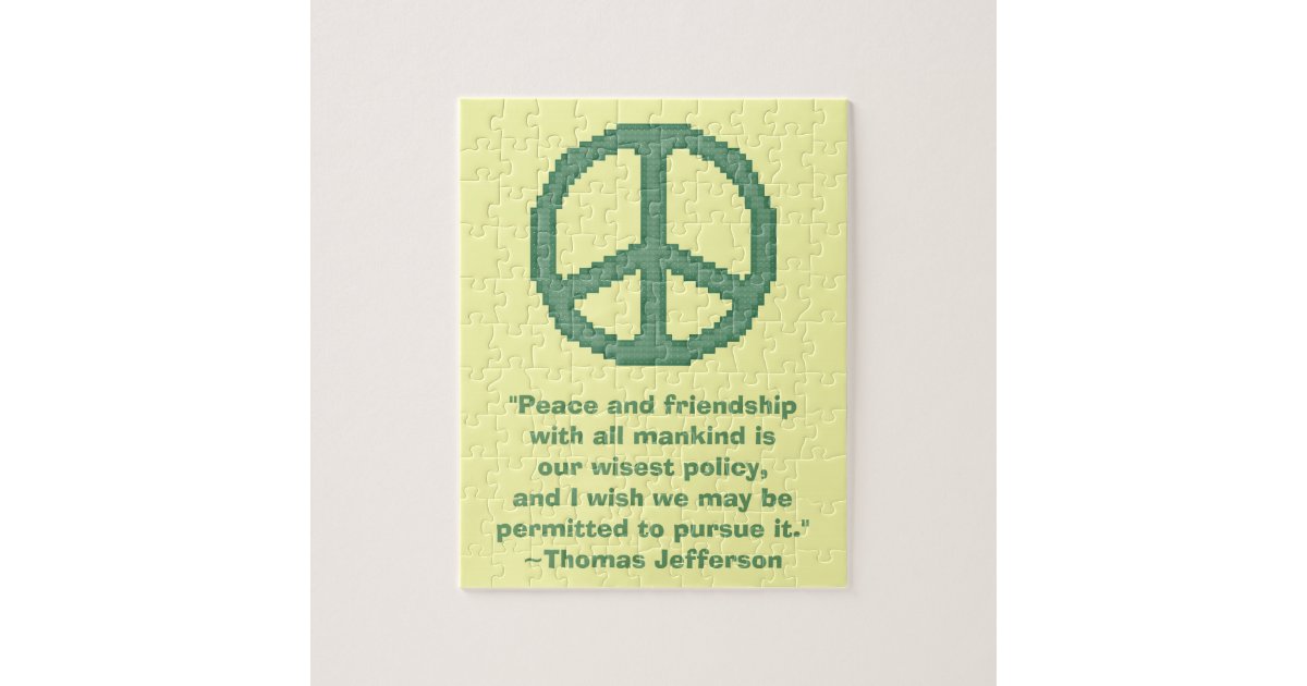 Thomas Jefferson Peace Quote Puzzle | Zazzle