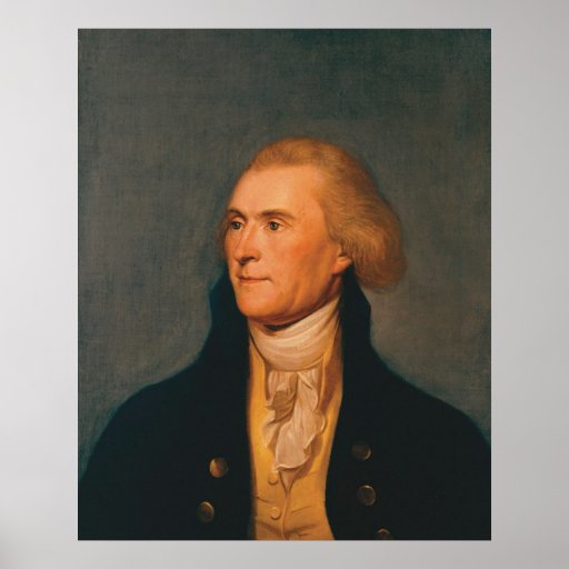 THOMAS JEFFERSON Portrait by Charles Willson Peale Poster | Zazzle