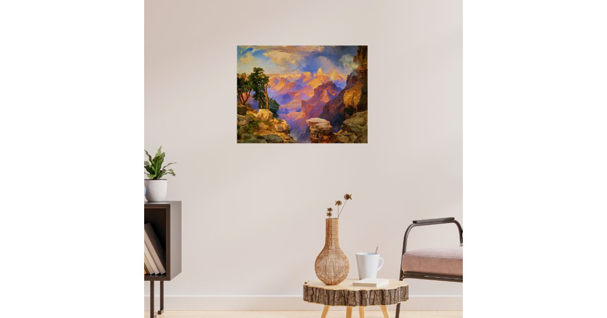Thomas Moran art, Grand Canyon with Rainbow Poster | Zazzle