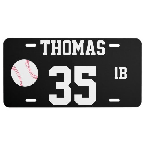 Thomas Template 35 Baseball Novelty License Plate | Zazzle