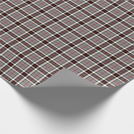 Thompson Clan Gray Formal Dress Tartan Wrapping Paper | Zazzle