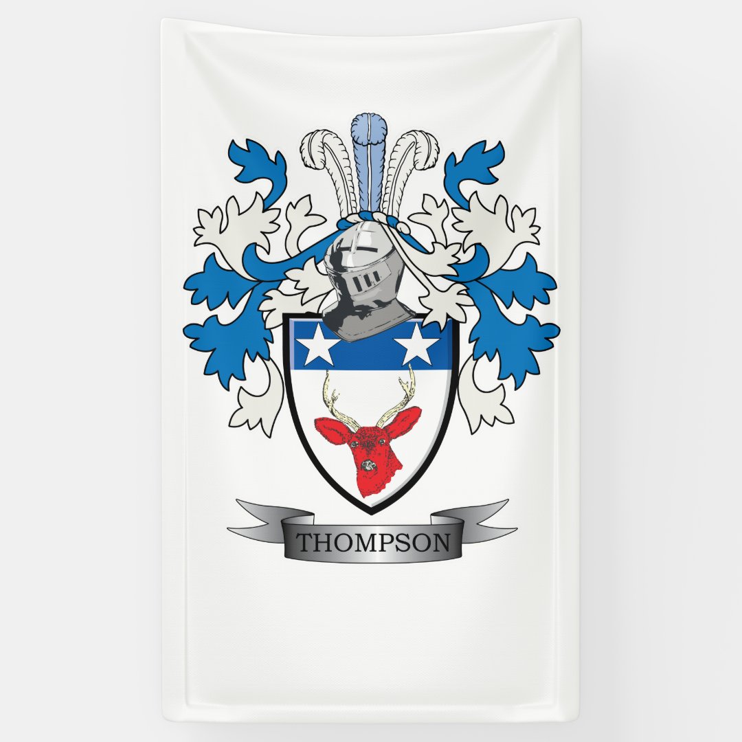 Thompson Family Crest Coat of Arms Banner | Zazzle
