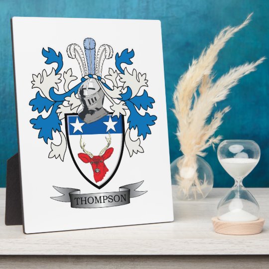 Thompson Family Crest Coat of Arms Plaque | Zazzle.com
