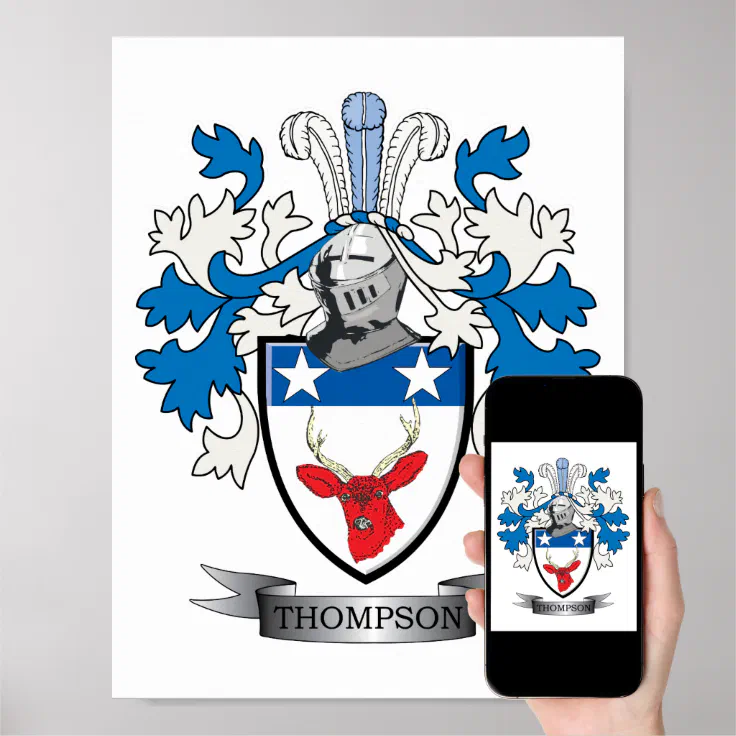 Thompson Family Crest Coat of Arms Poster | Zazzle