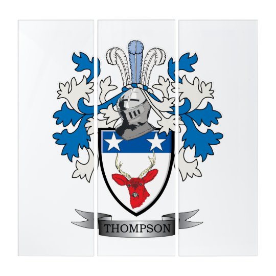 Thompson Family Crest Coat of Arms Triptych | Zazzle.com