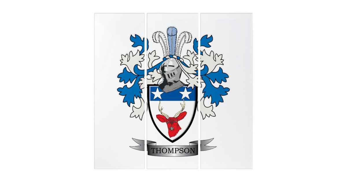 Thompson Family Crest Coat of Arms Triptych | Zazzle