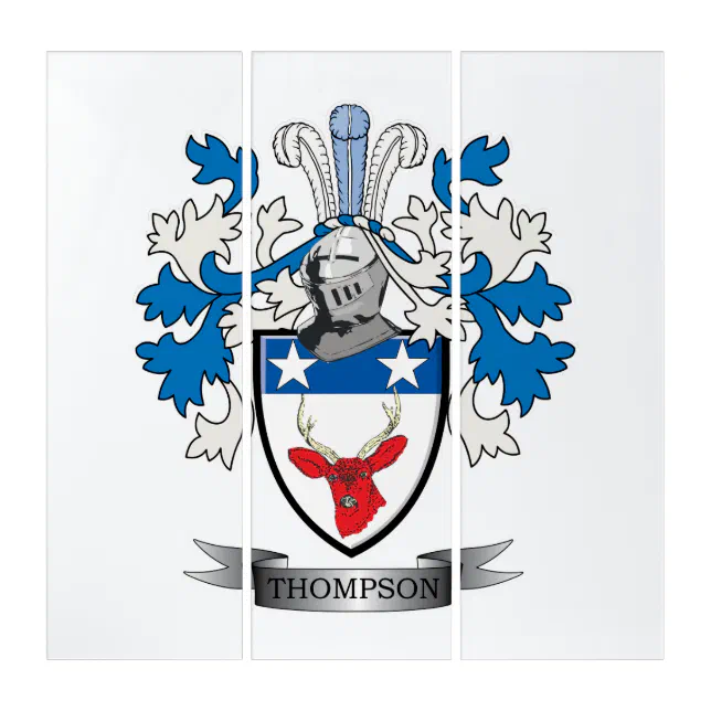 Thompson Family Crest Coat of Arms Triptych | Zazzle