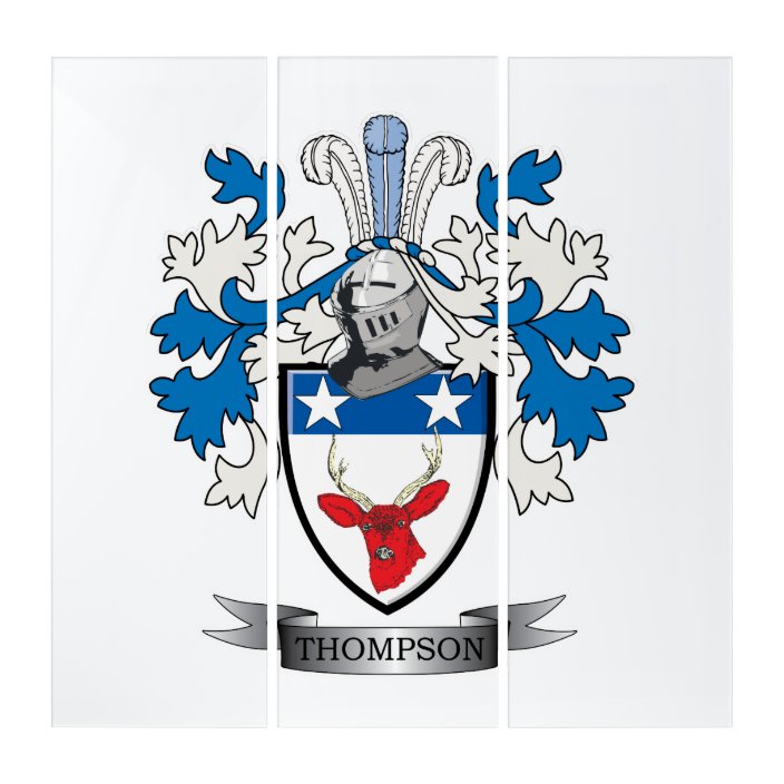 Thompson Family Crest Coat of Arms Triptych | Zazzle.com