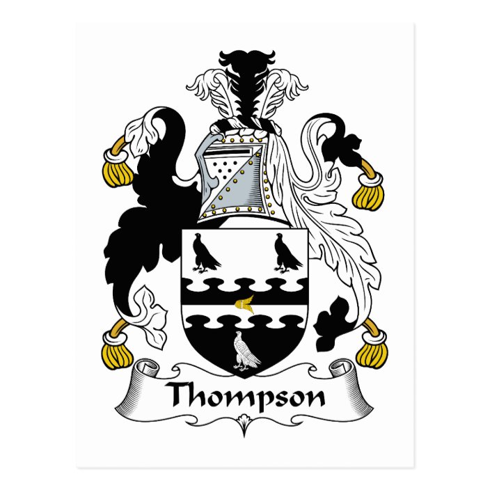 Thompson Family Crest Postcard | Zazzle.com
