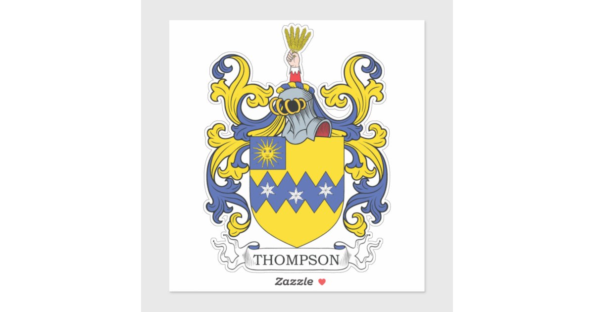 Thompson Family Crest Sticker | Zazzle