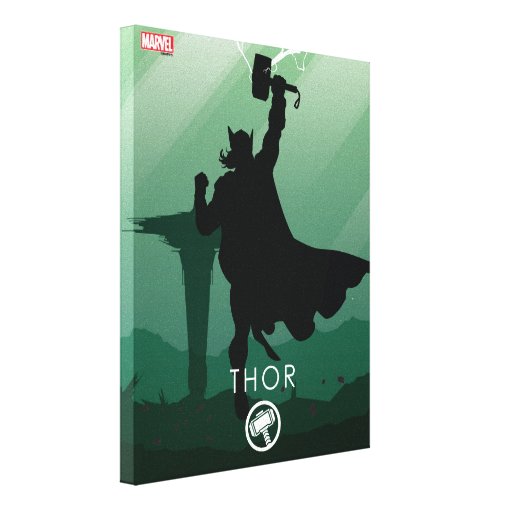 Thor Heroic Silhouette Canvas Print | Zazzle