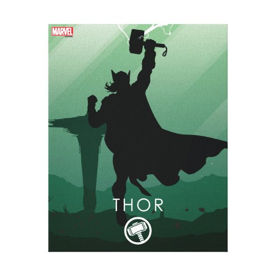Thor Heroic Silhouette Canvas Print | Zazzle.com